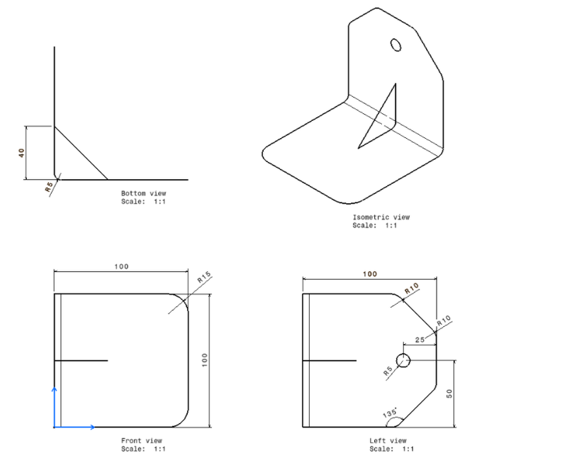 Creating the simple bracket, Mesh generate and Extract CAD surface by using HYPERWORKS : Skill-Lync